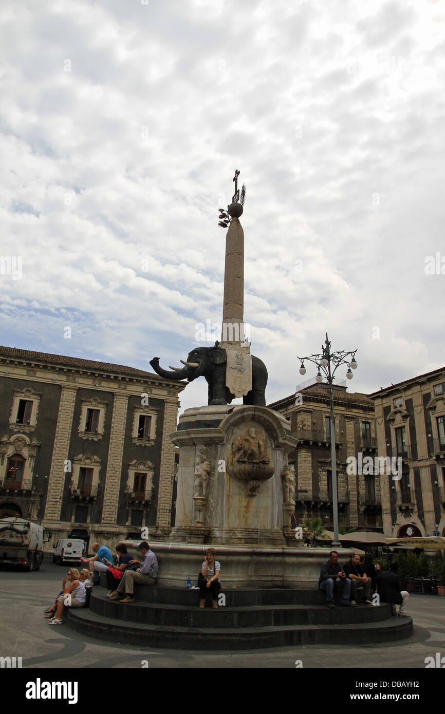 Catania, Sicily, southern Italy, with the Egyptian obelisk Obelisk in ...