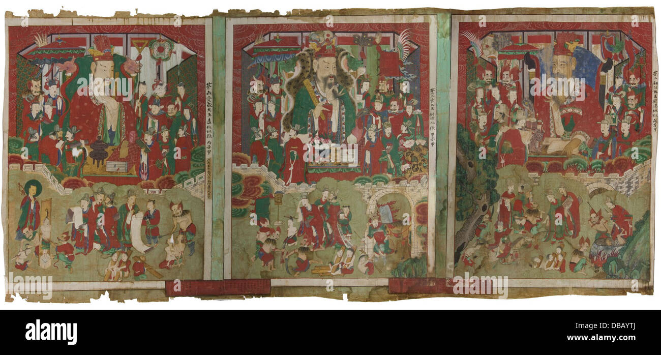 This set of six representations of the Ten Kings of Hell, from the Los ...