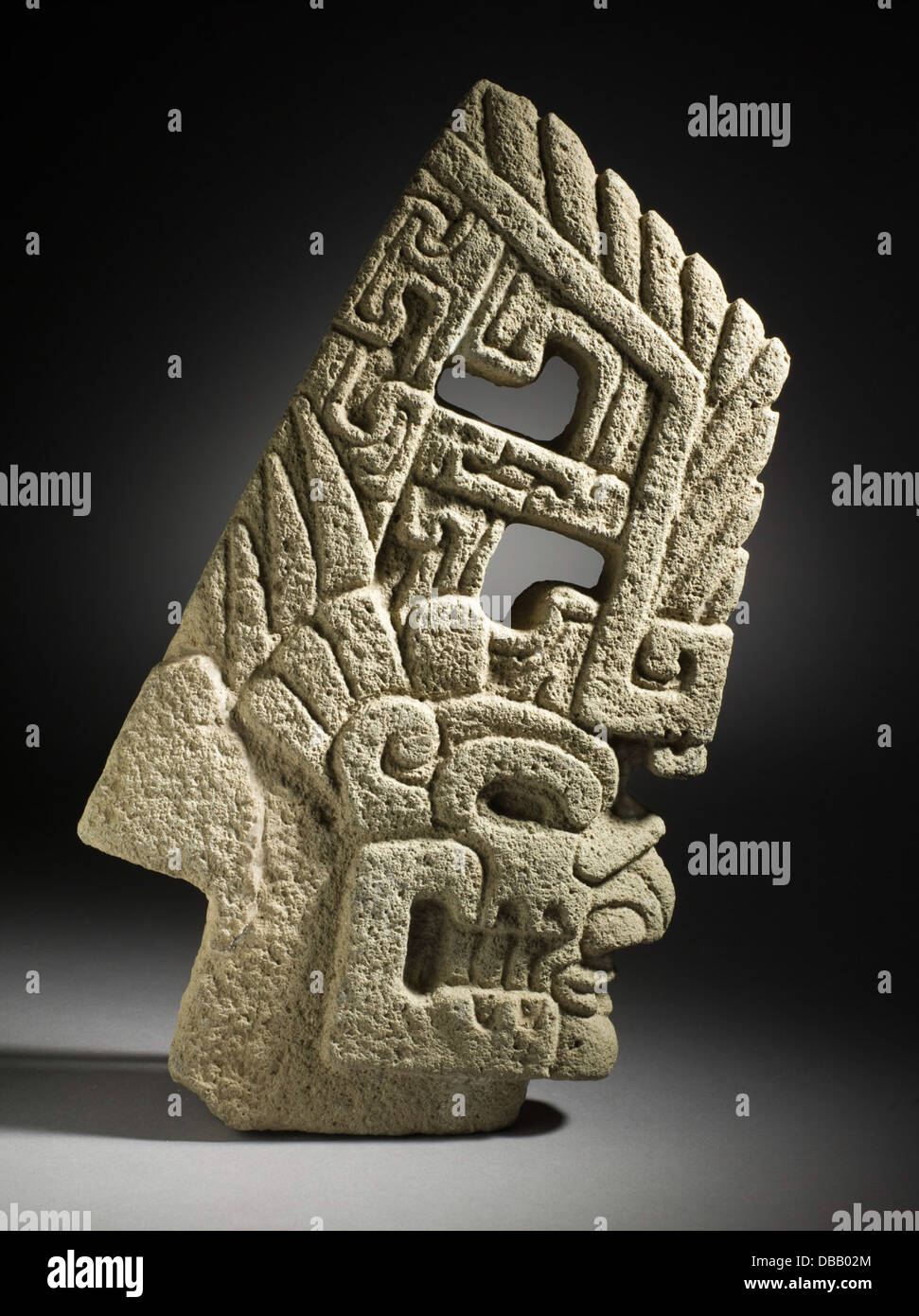 This ceremonial hacha is shaped like a skull, likely used in ...