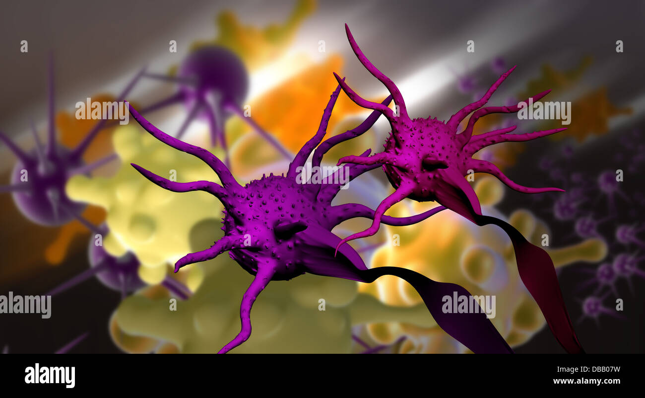 cloud of micro organism made in 3d software Stock Photo - Alamy
