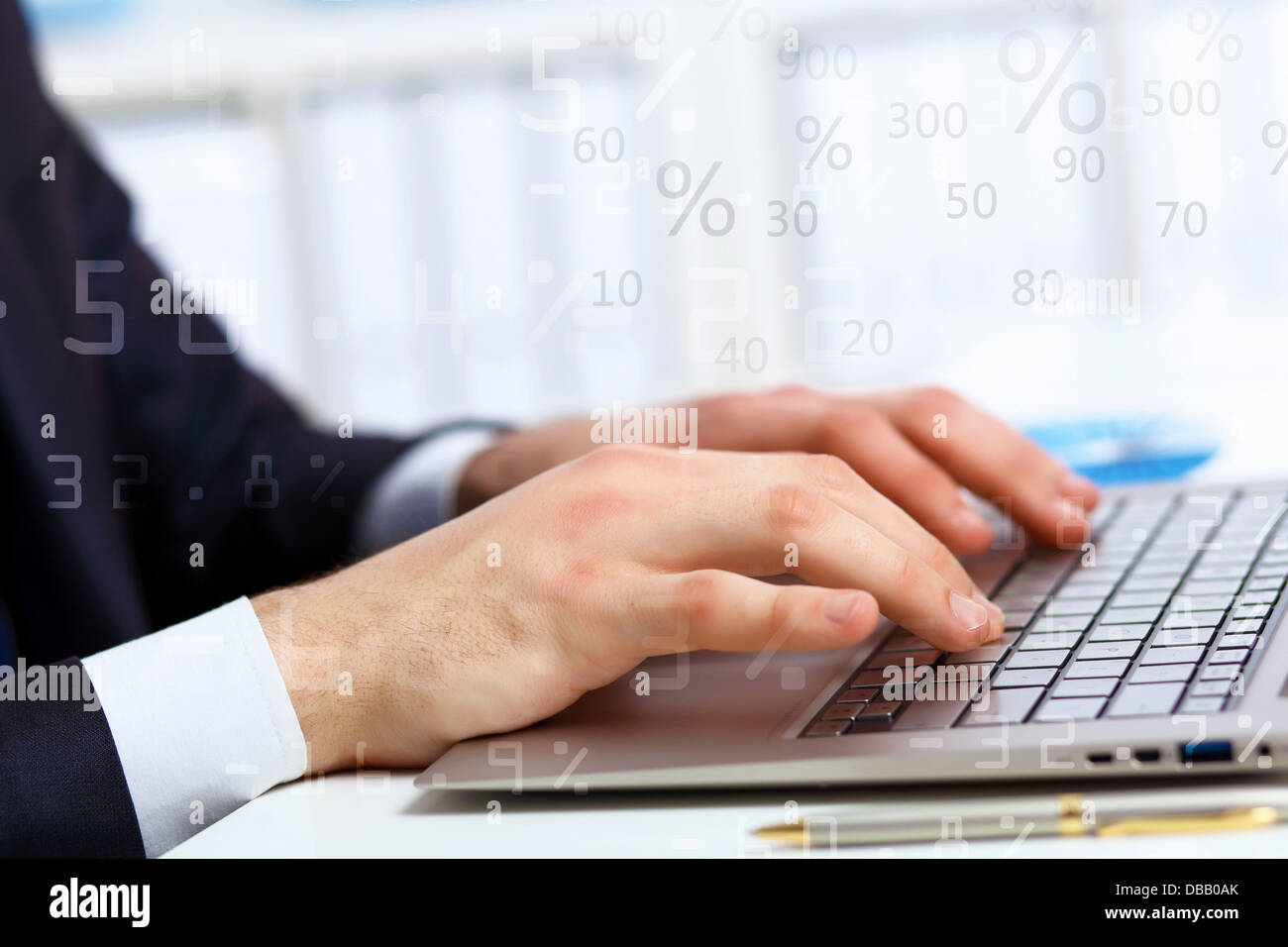 Business person working on computer Stock Photo - Alamy