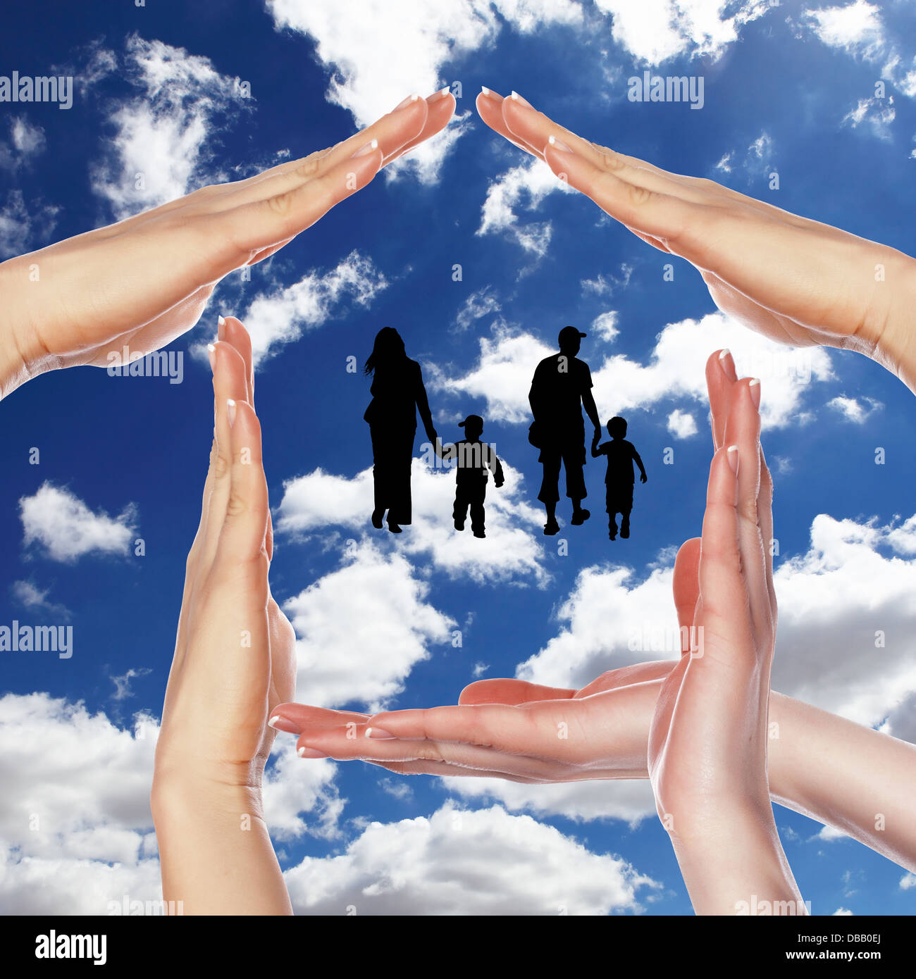 Family and house Stock Photo - Alamy