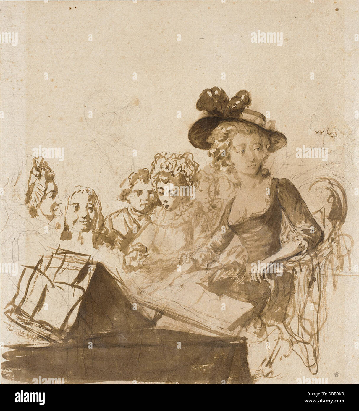 'Soiree Intime' portrays an intimate social gathering, capturing the ...