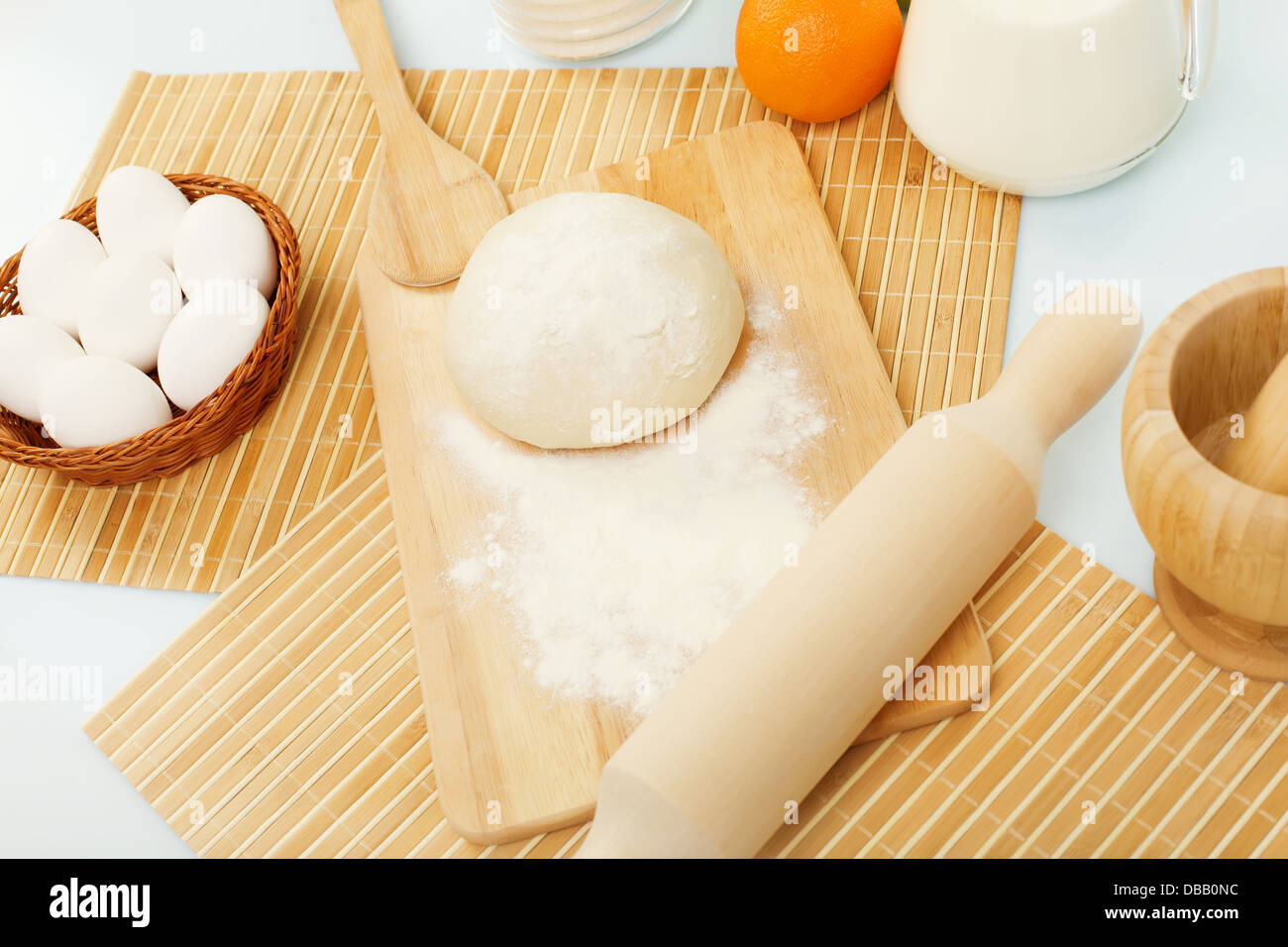 Different products to make bread Stock Photo - Alamy