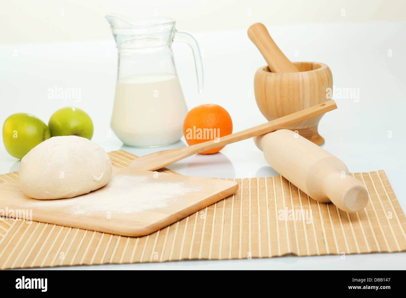 Different products to make bread Stock Photo - Alamy