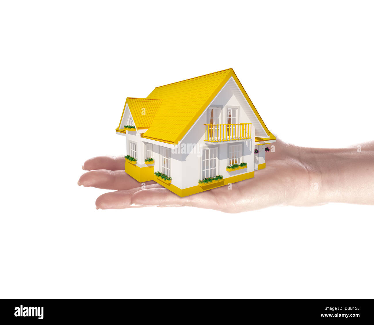 The house in human hands Stock Photo - Alamy