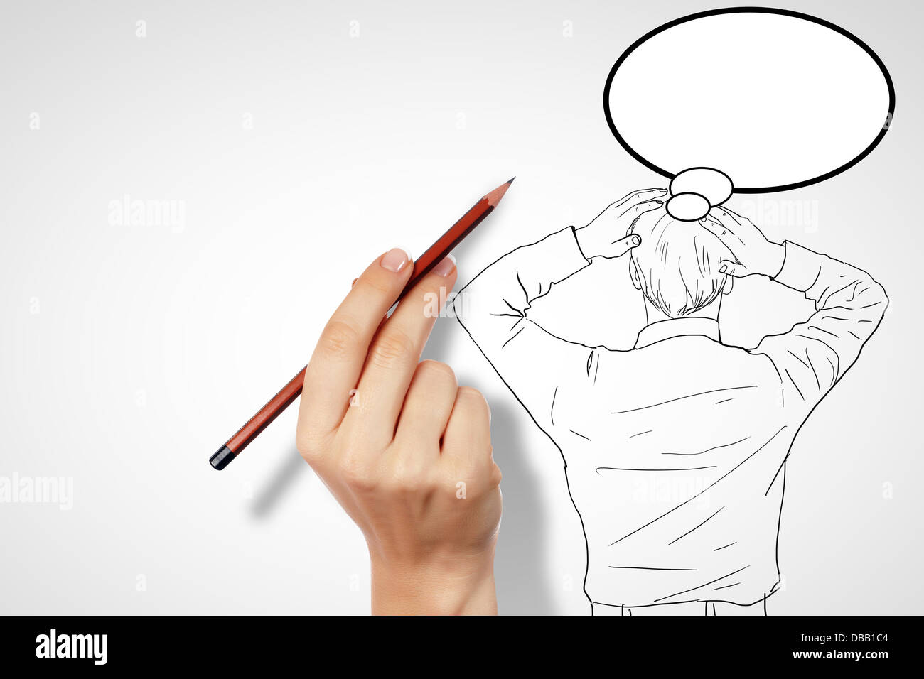 Questions and challenges in business drawing Stock Photo - Alamy