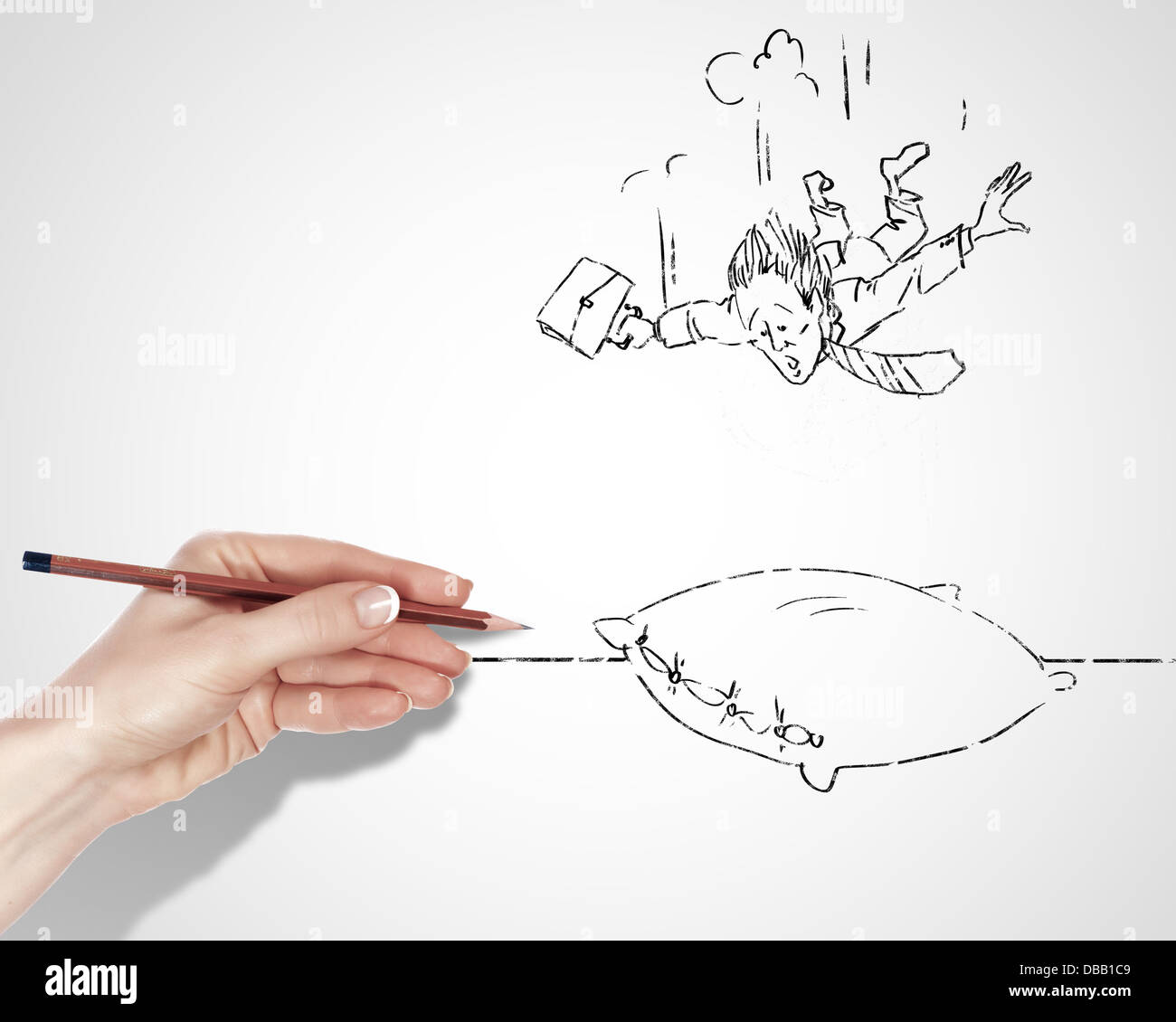 Drawing about risk in business Stock Photo - Alamy