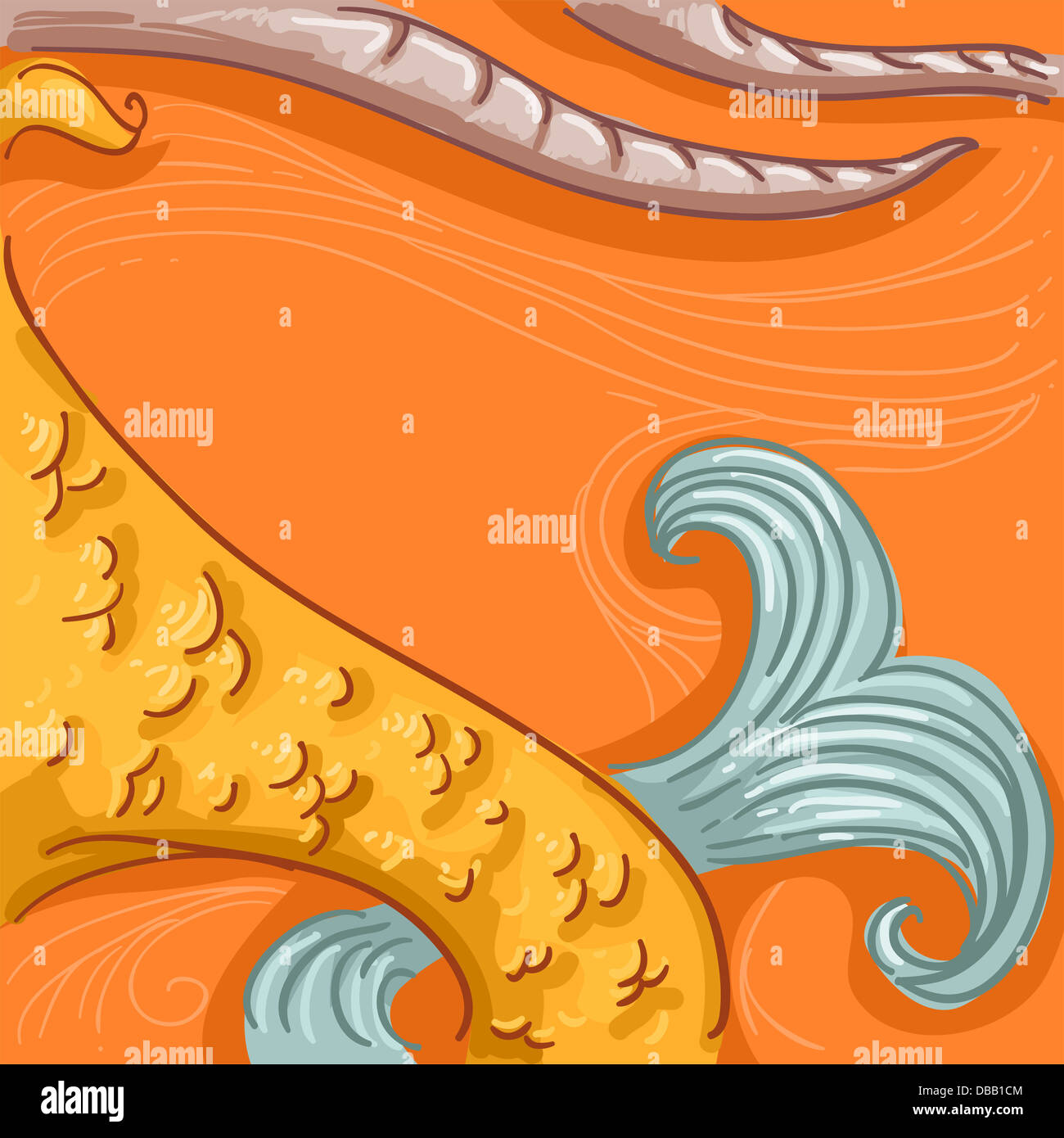 Illustration of Goat's Horn with Fish Tail for Capricorn Design Stock ...