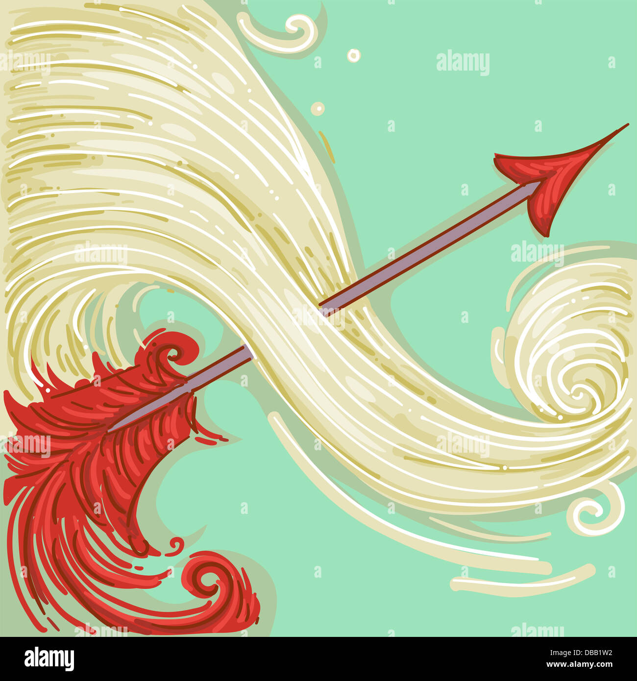 Illustration of Red Arrow for Sagittarius Design Stock Photo - Alamy