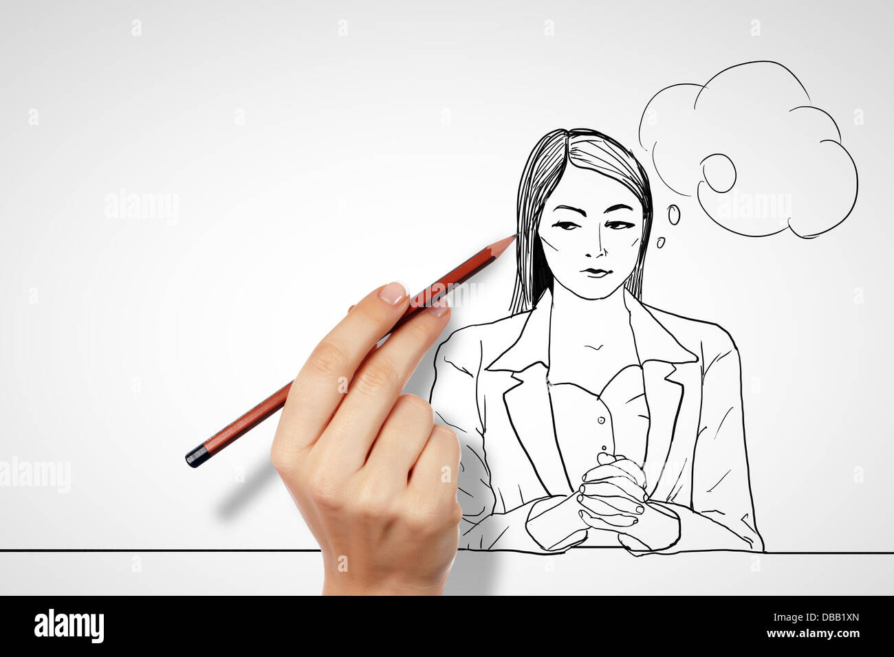 Questions and challenges in business drawing Stock Photo - Alamy