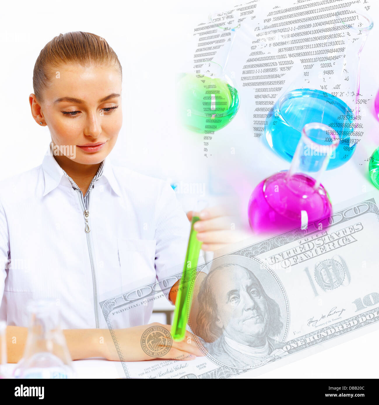 Collage with scientist in laboratory Stock Photo - Alamy