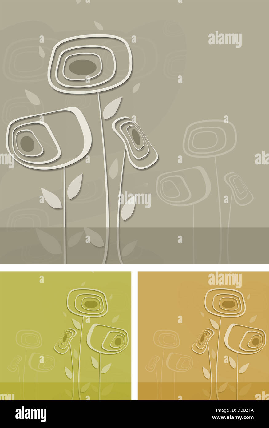 Delicate garden in abstract style made in 2d software Stock Photo - Alamy