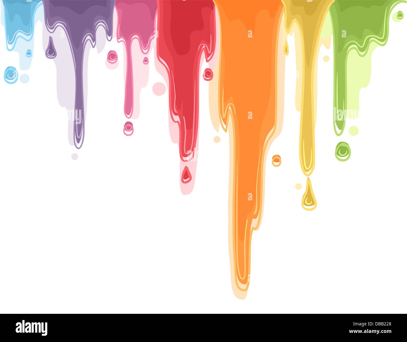 Illustration of Dripping Paint in Rainbow Color Stock Photo - Alamy