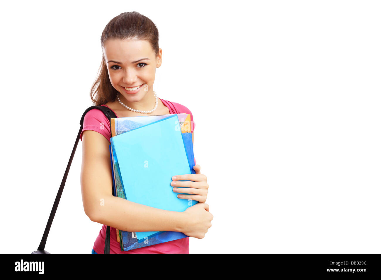 Happy student with books Stock Photo - Alamy