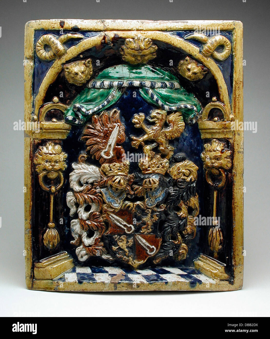 A decorative stove tile featuring animal motifs, from the LACMA ...