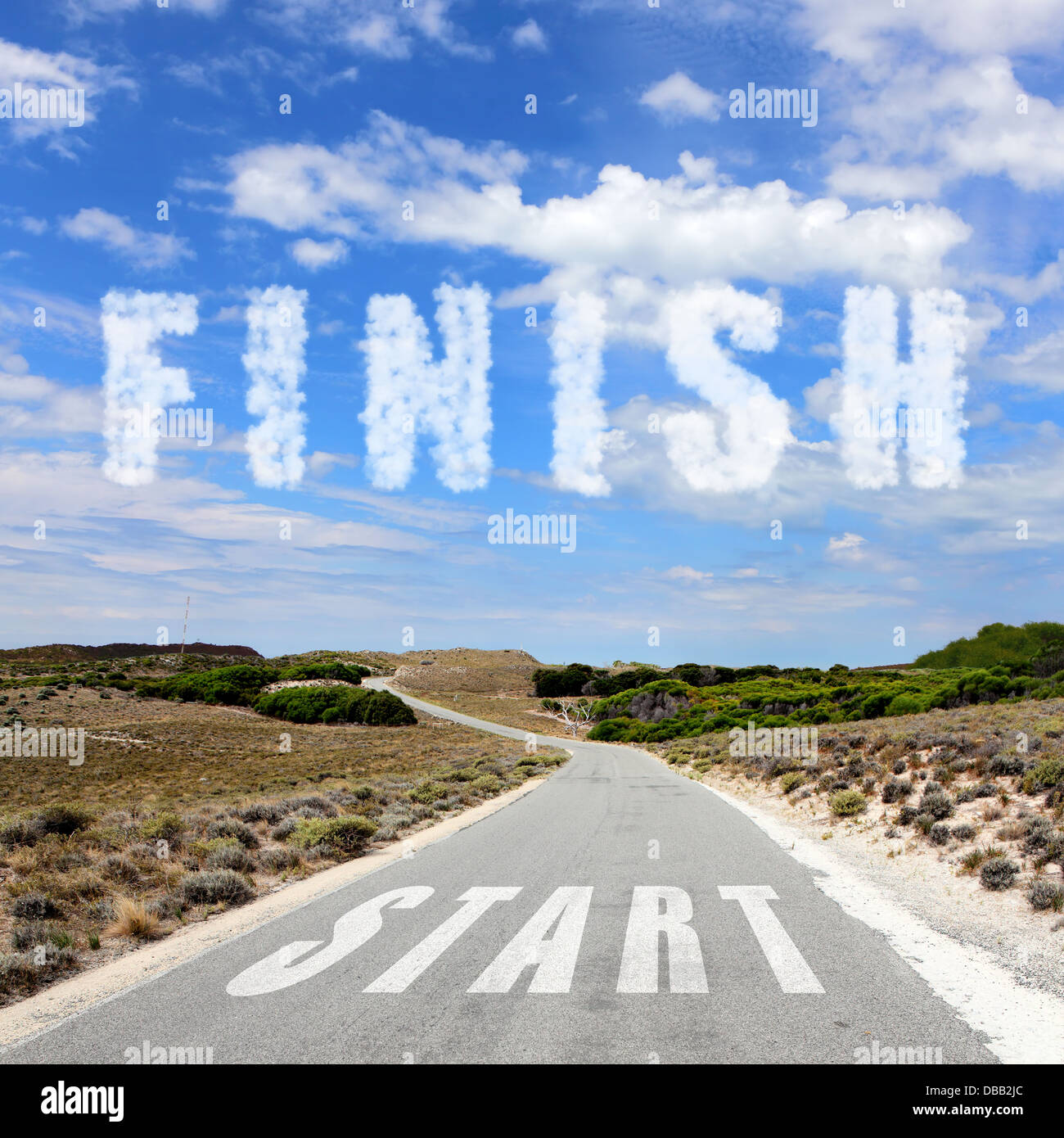 Road leading to finish Stock Photo - Alamy
