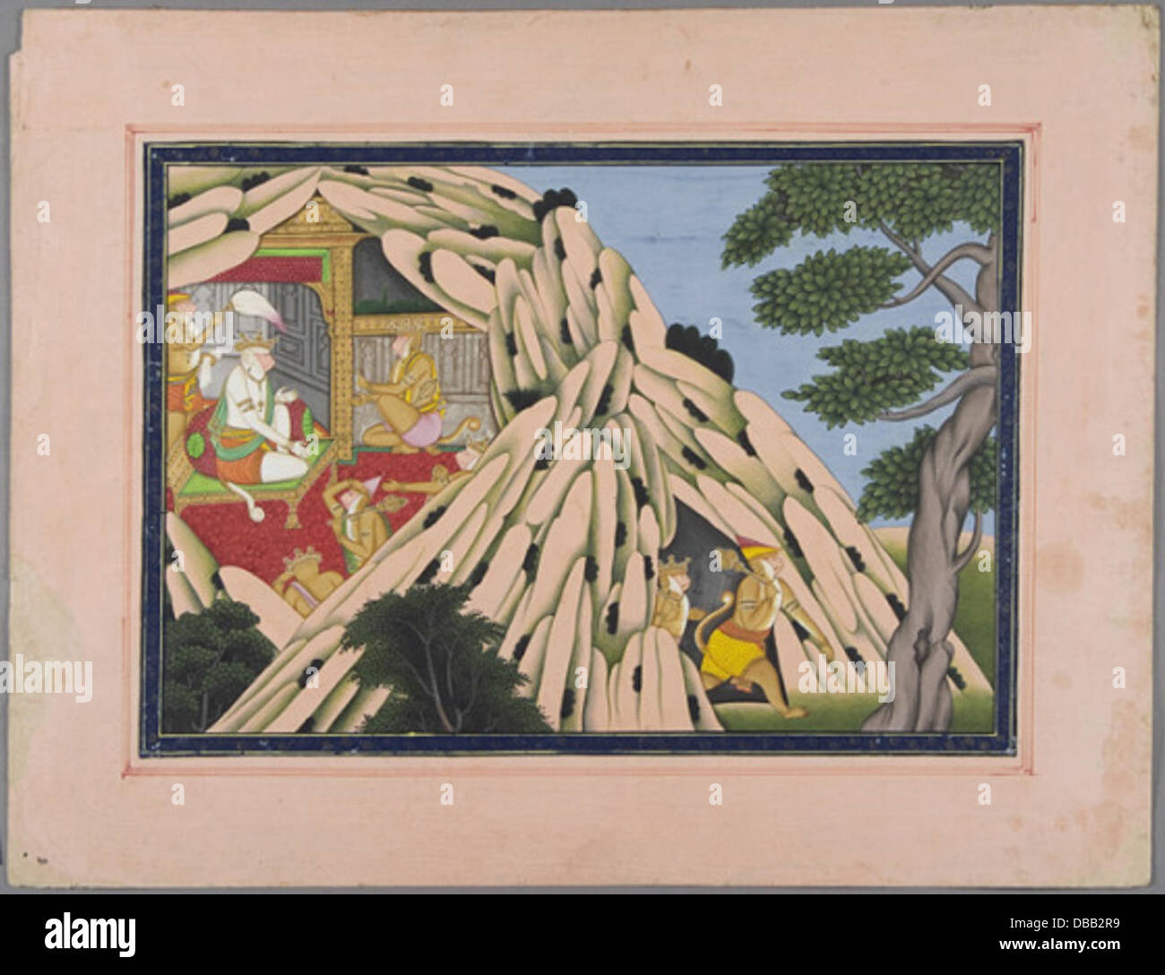 This artwork illustrates the scene where Sugriva sends emissaries, led ...