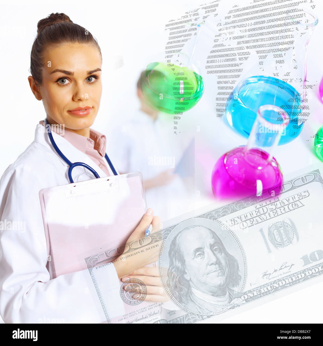 Collage with scientist in laboratory Stock Photo - Alamy