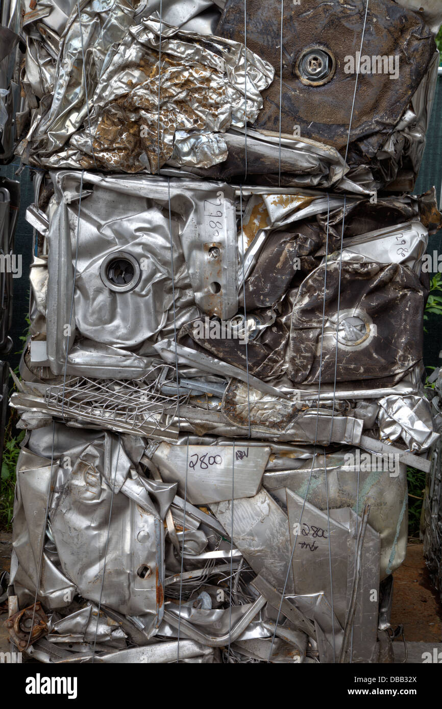 Bundled metal bale for recycling vertical Stock Photo - Alamy