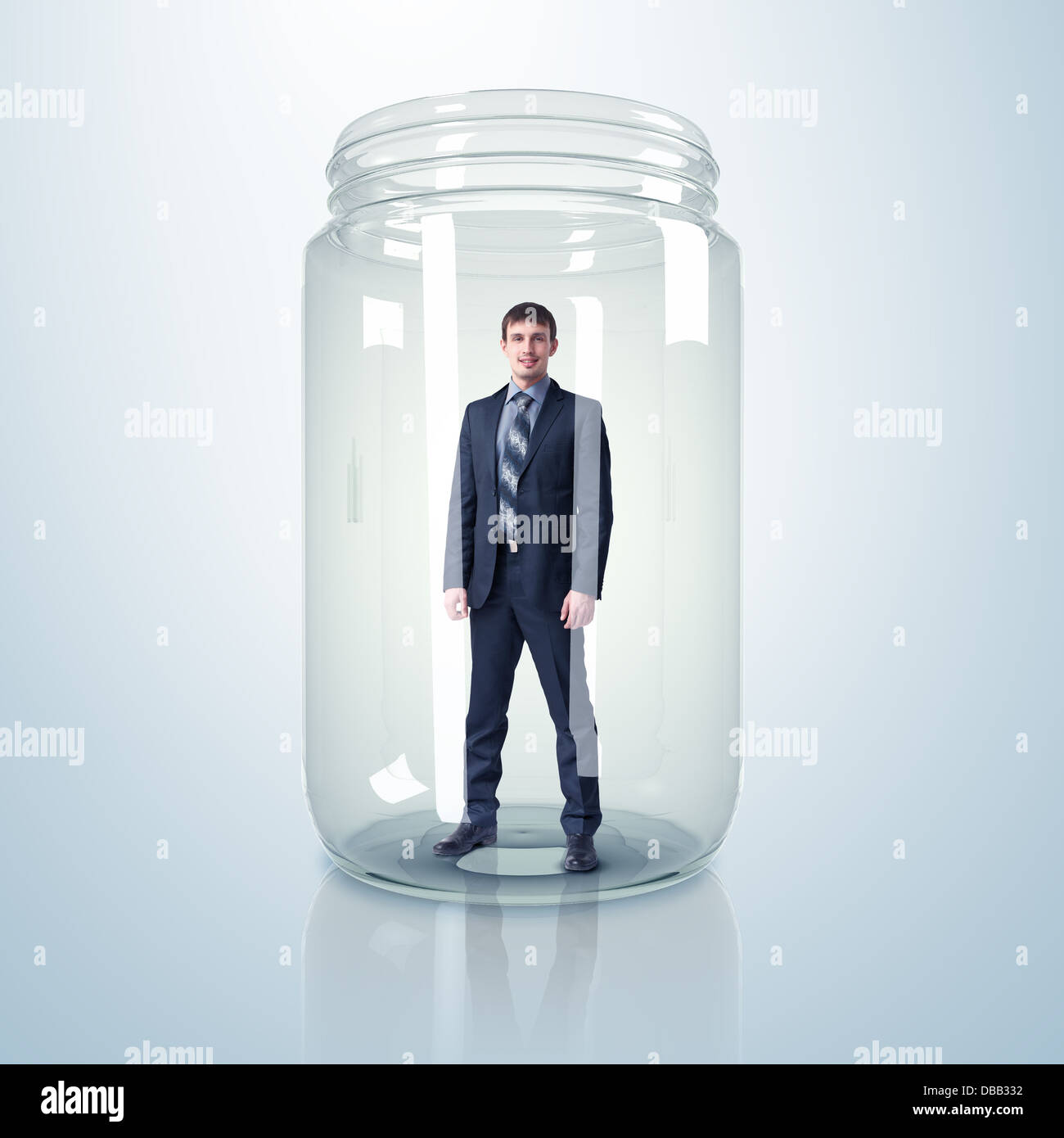 Businessman trapped glass jar concept hi-res stock photography and ...
