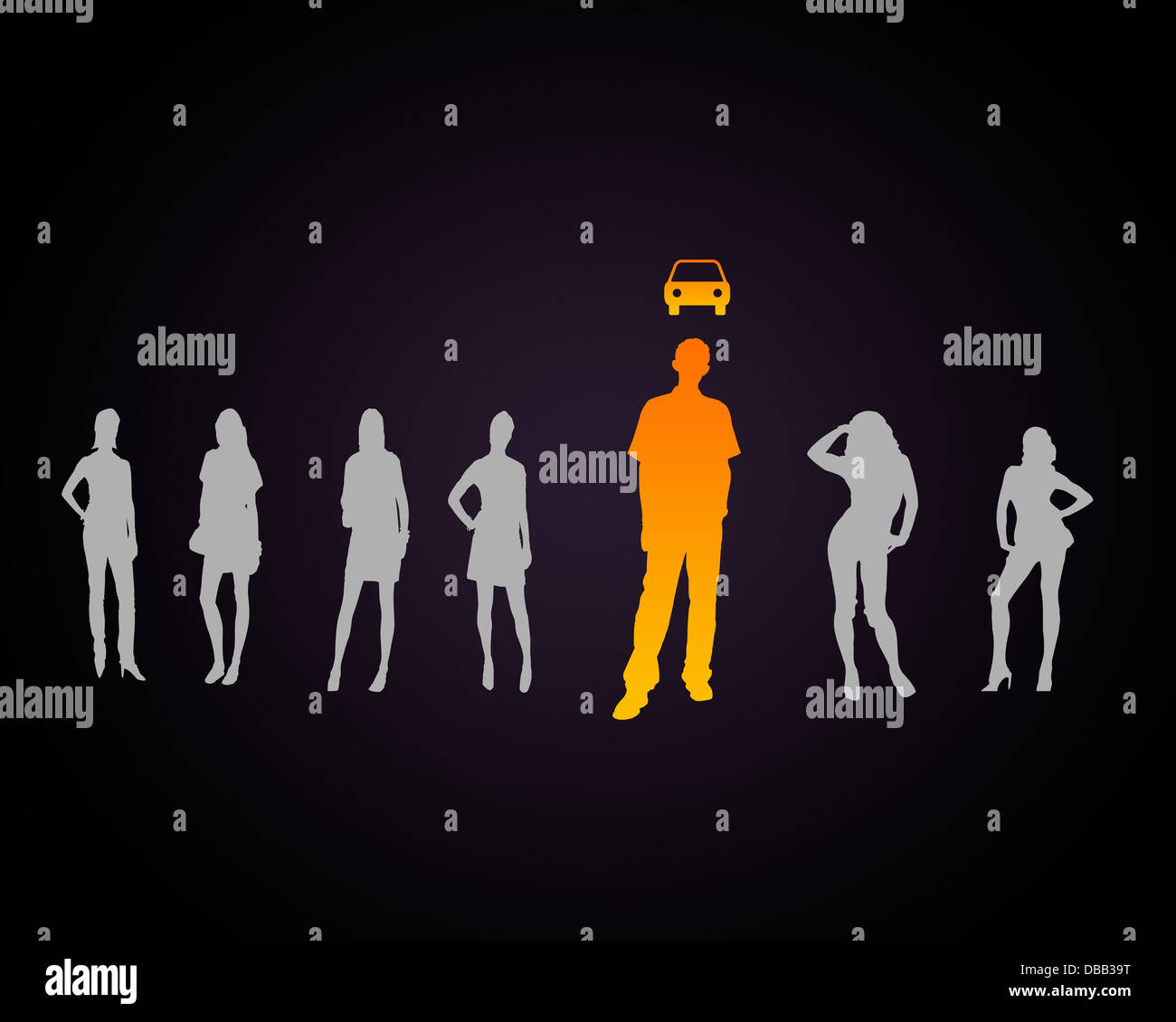 Man and car symbol Stock Photo - Alamy