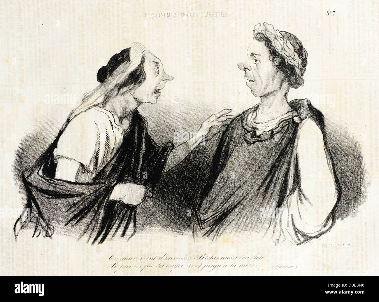 A dramatic painting depicting the moment when Britannicus is slain ...