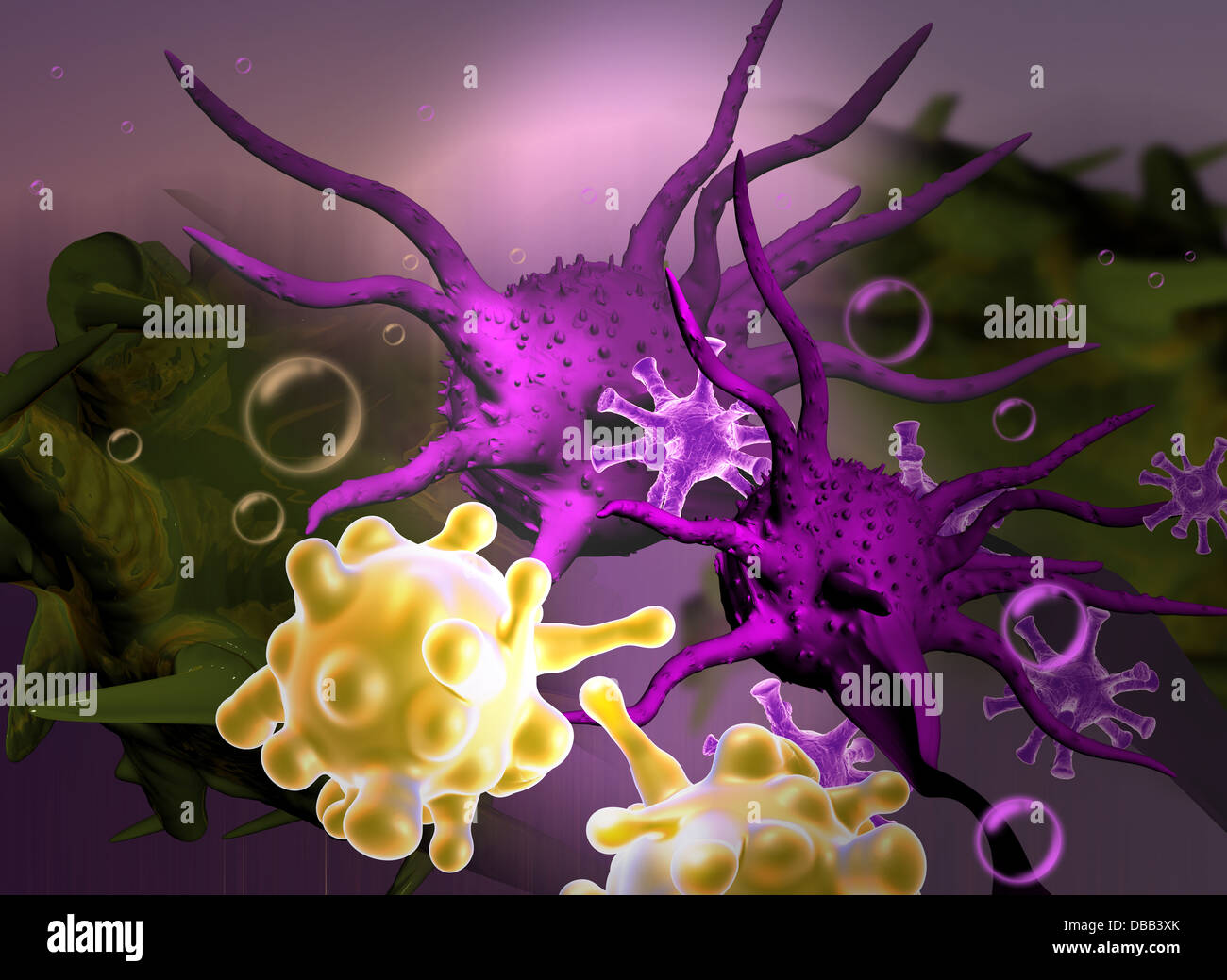 cloud of micro organism made in 3d software Stock Photo - Alamy