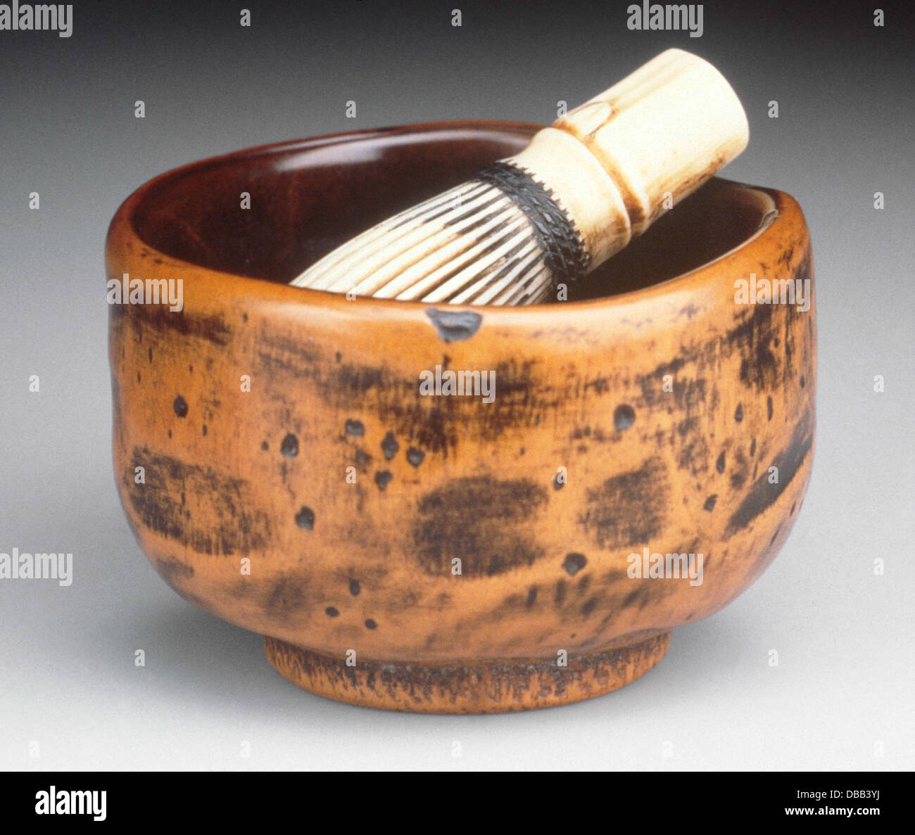 The tea bowl and whisk, exhibited at LACMA, represent traditional ...