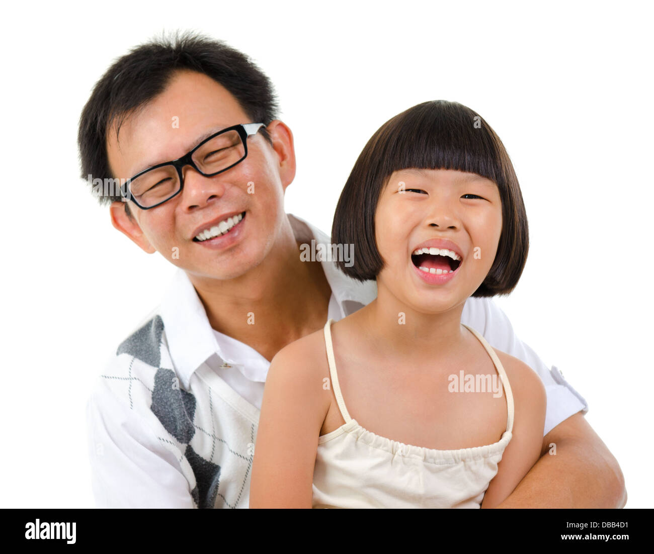 Asian girl and father Stock Photo - Alamy