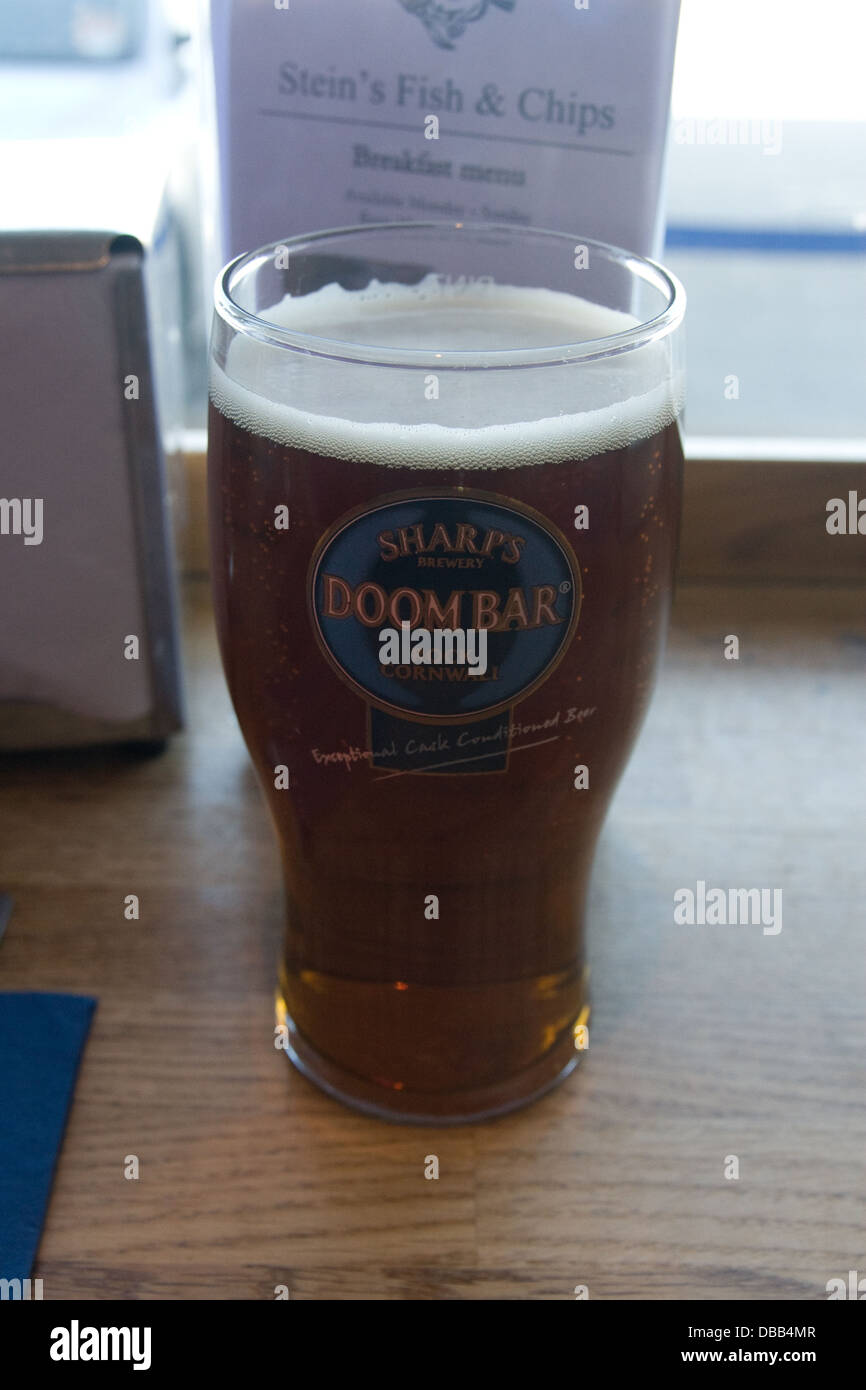 Pint of Cornish Doombar beer at Rick Stein's Fish and Chip Shop in ...