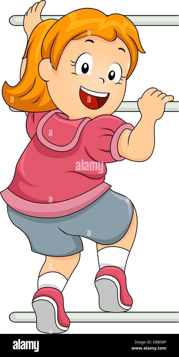 Cartoon Girl Climbing