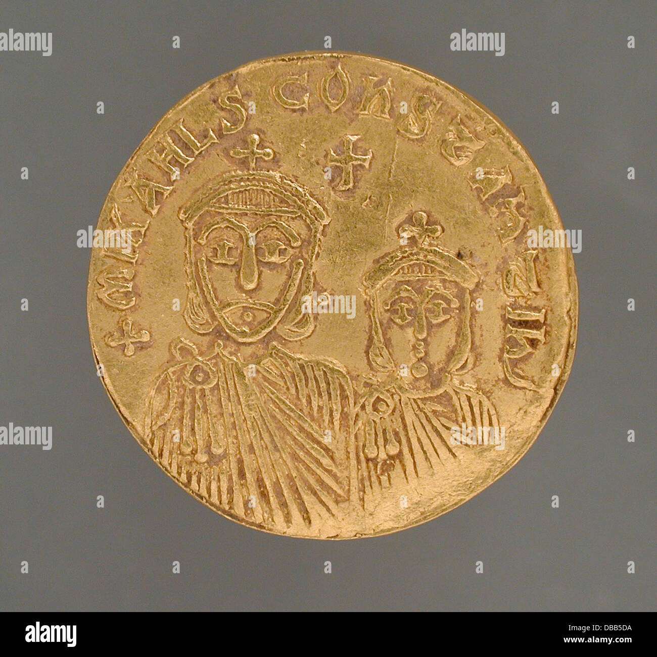 This solidus coin features the portraits of Byzantine emperors ...