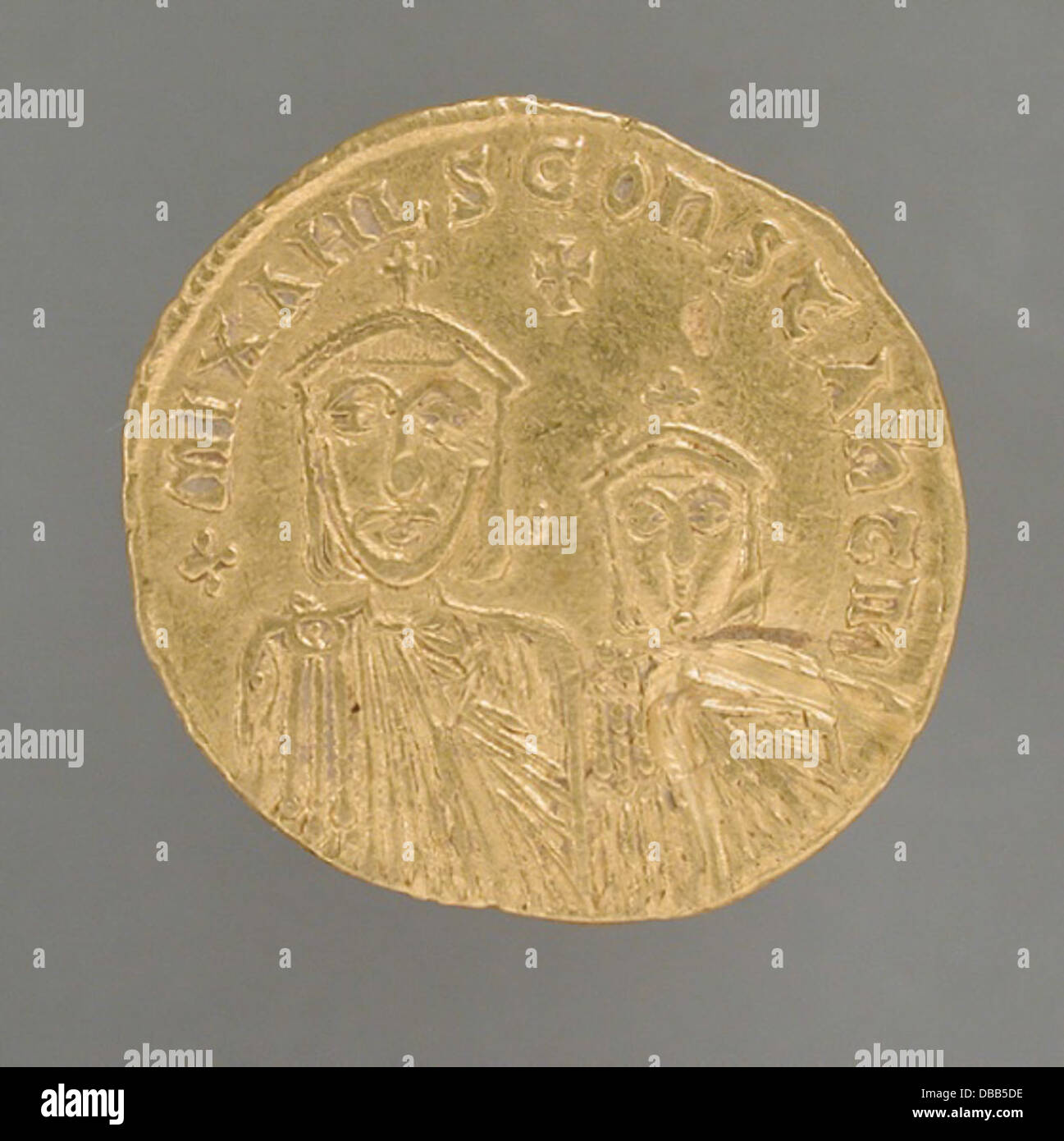 This solidus coin features the figures of Theophilus and Michael III ...