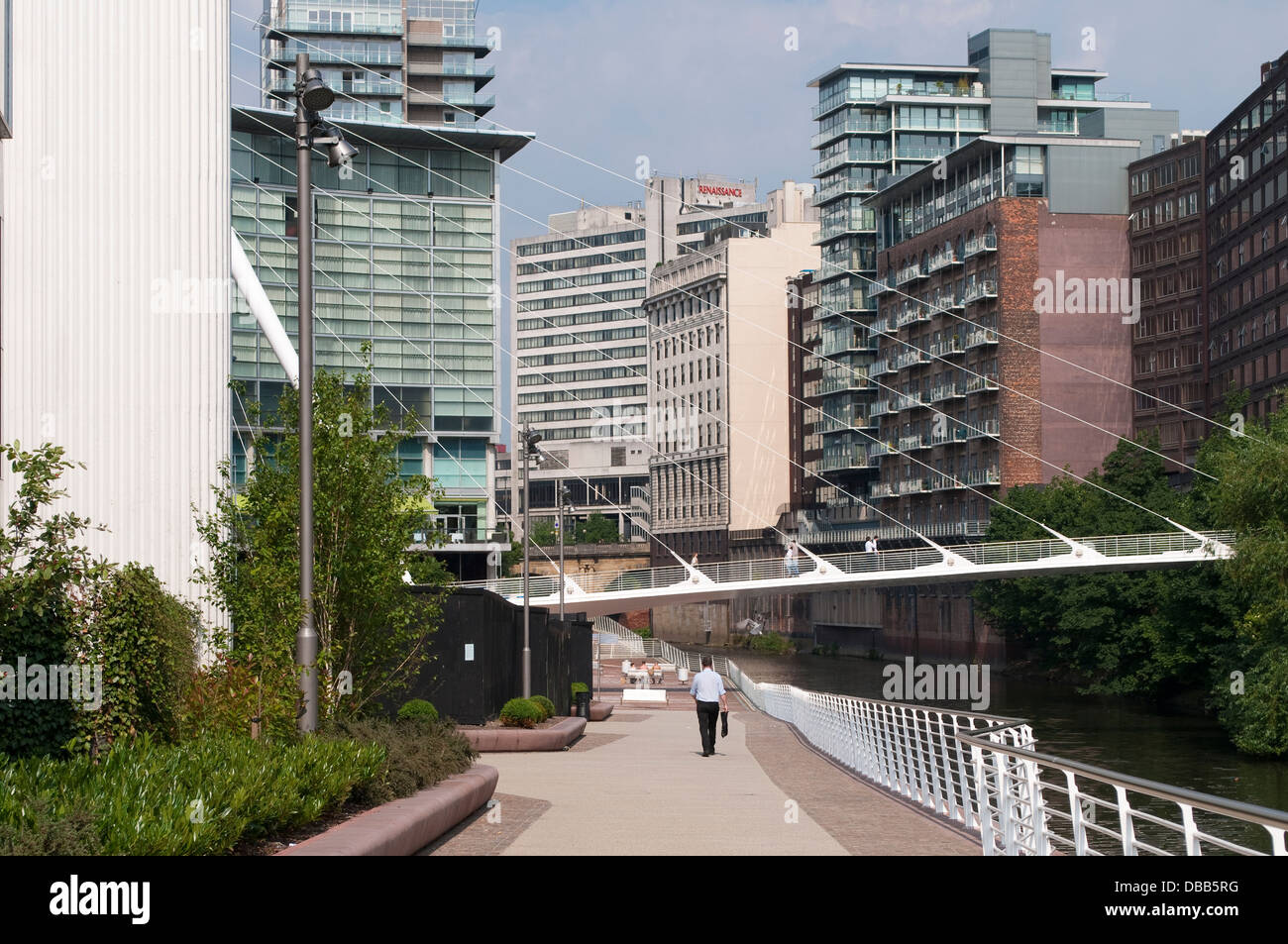 Path river irwell trinity bridge manchester hi-res stock photography ...