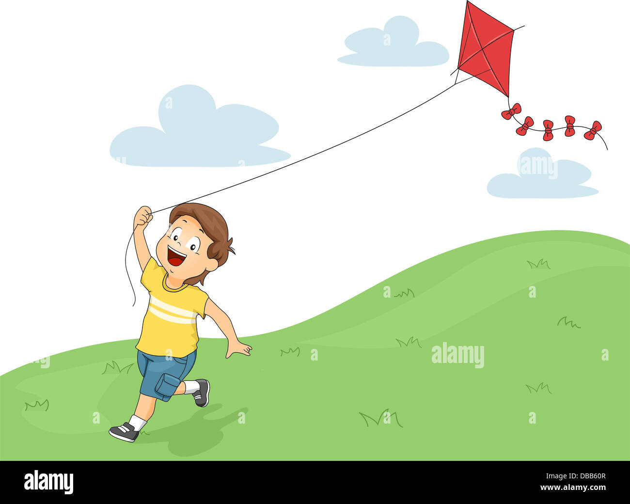 Cartoon flying kite hi-res stock photography and images - Alamy