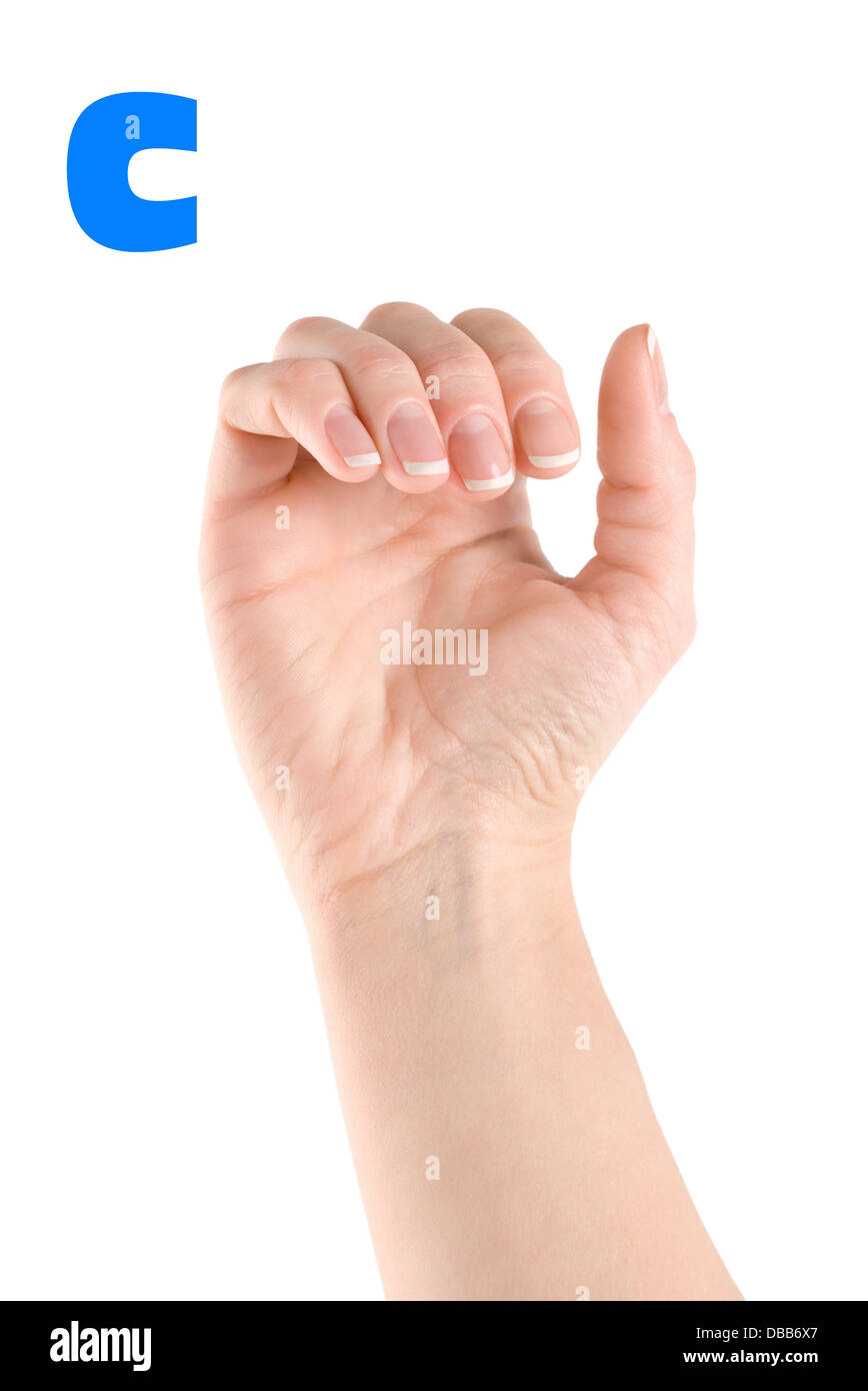 Finger Spelling the Alphabet in American Sign Language (ASL). The Stock ...
