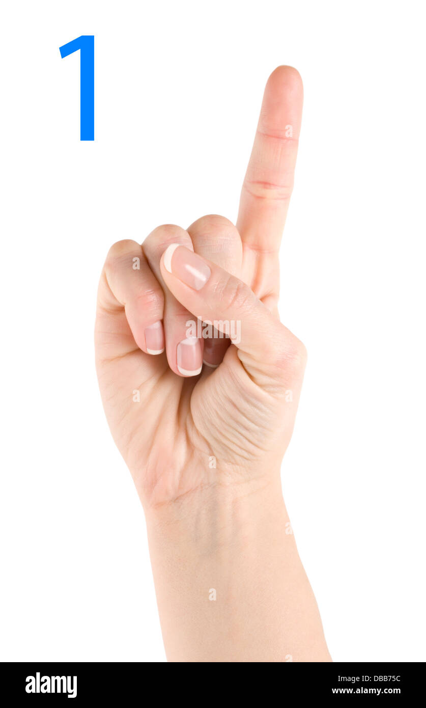 Woman Number 1 Hand Gesture High Resolution Stock Photography and ...