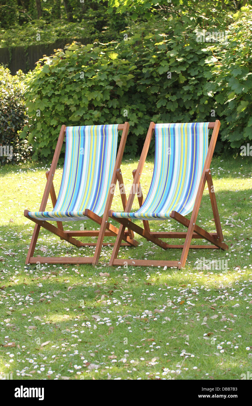 Deck chairs two hi-res stock photography and images - Alamy