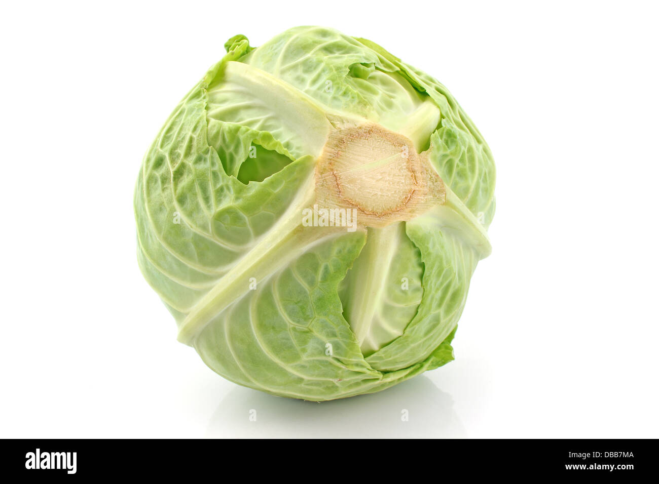 Green cabbage isolated on white Stock Photo - Alamy