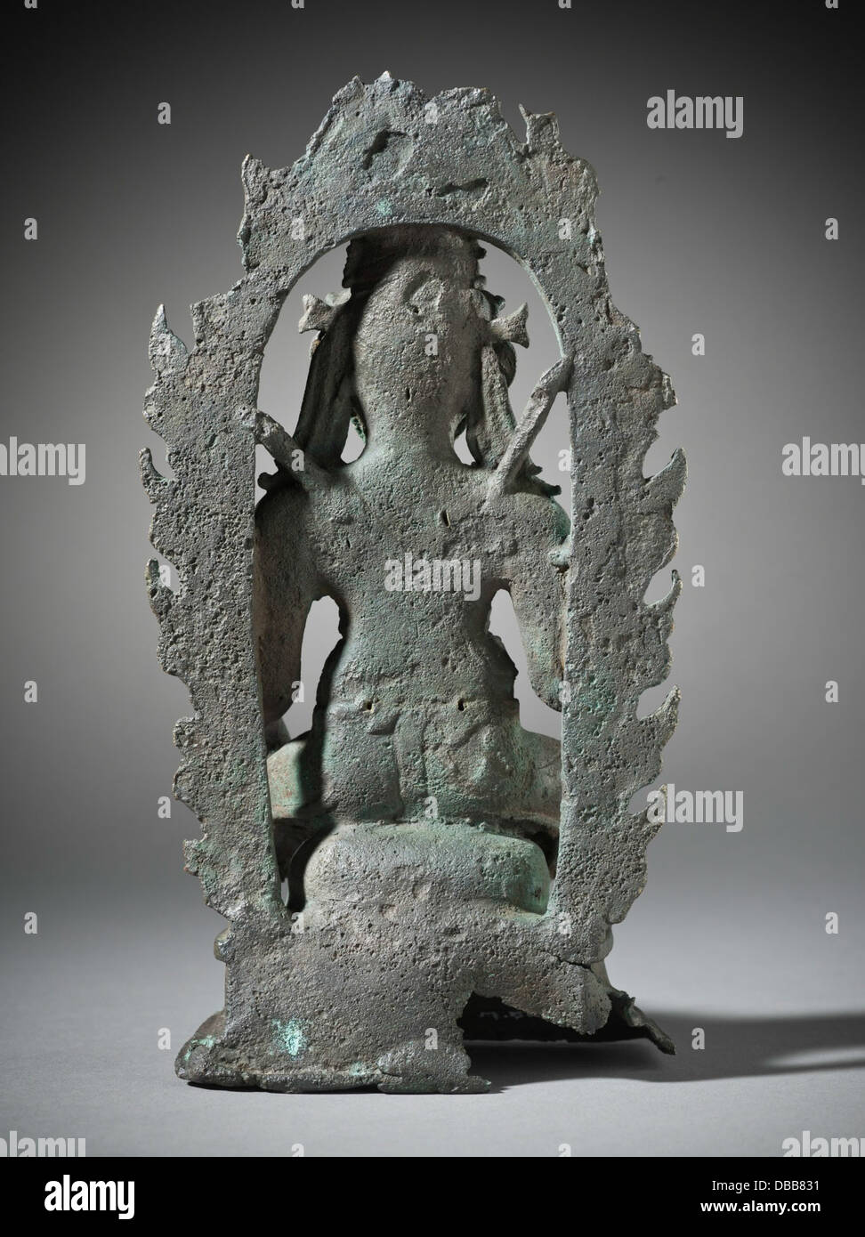This sculpture represents Agni, the Hindu god of fire. The figure is ...