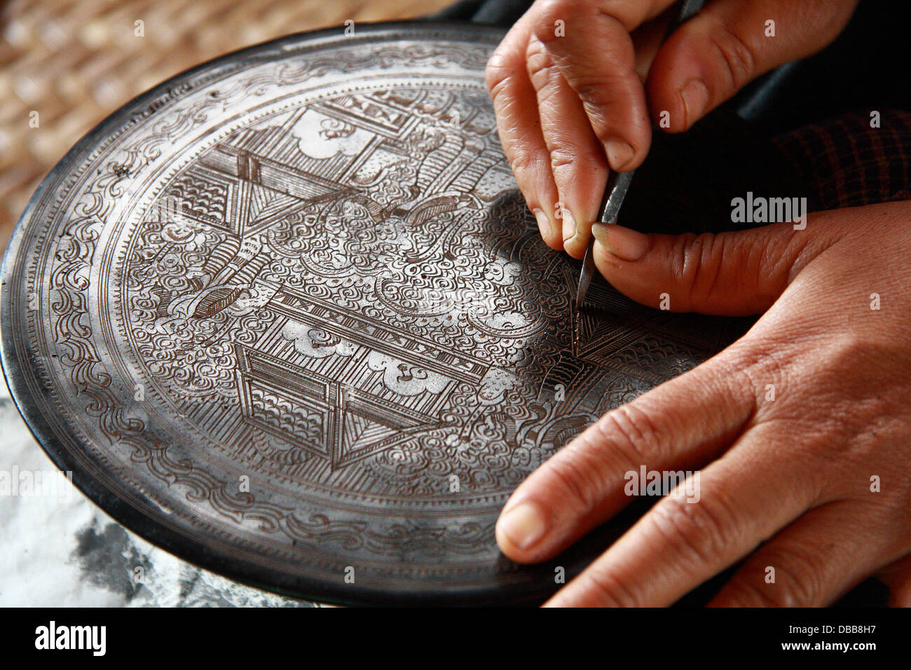 Traditional handicraft wood with lacquer, Myanmar Stock Photo - Alamy