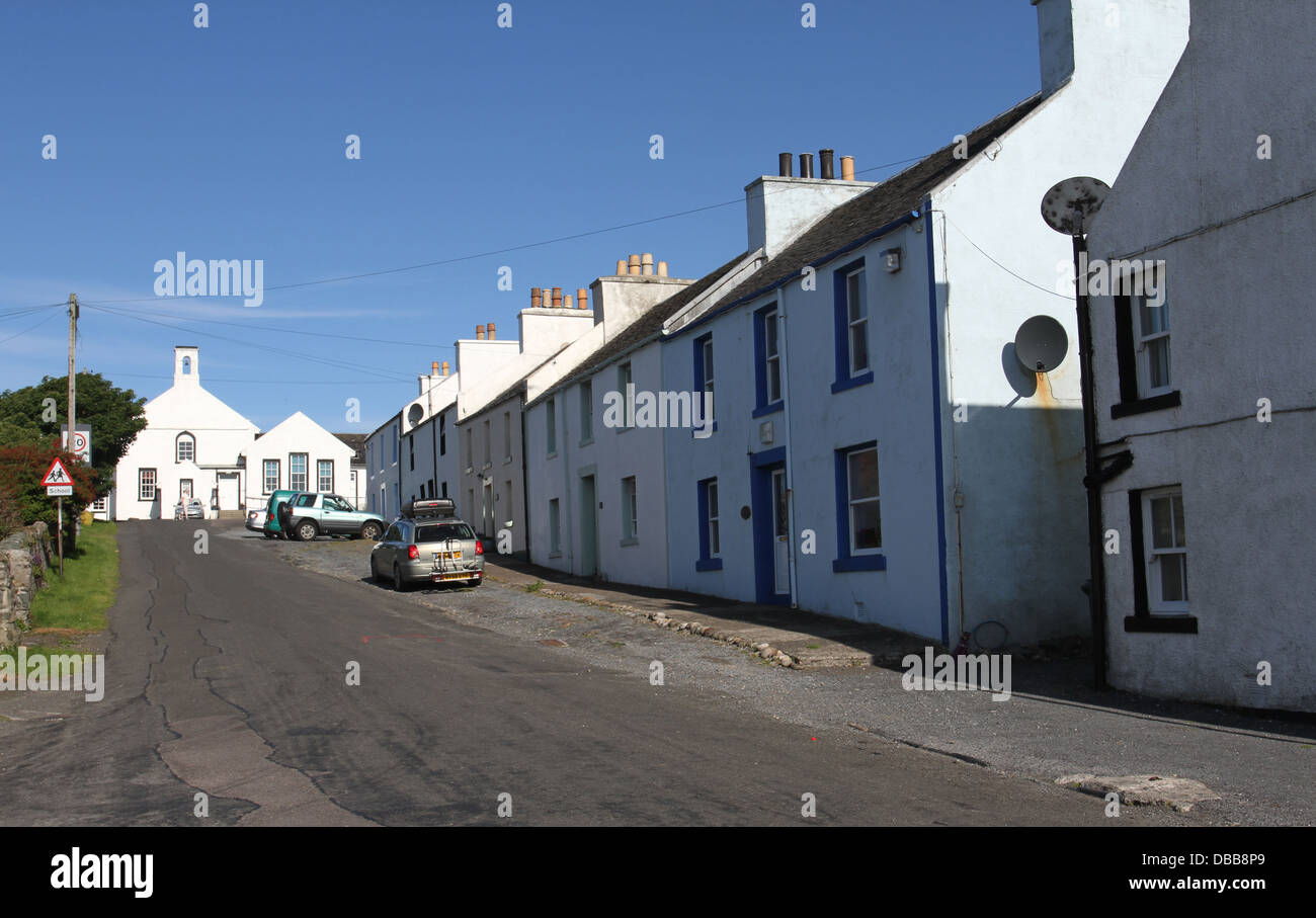 Port Charlotte street scene Isle of Islay Scotland July 2013 Stock ...