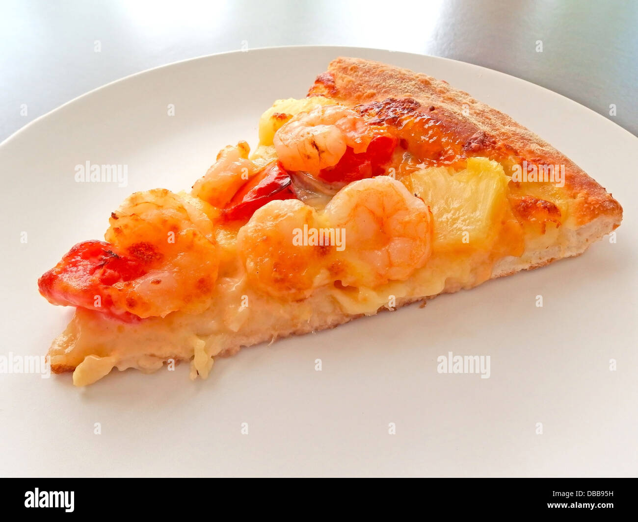 Cut off slice pizza on white dish Stock Photo - Alamy