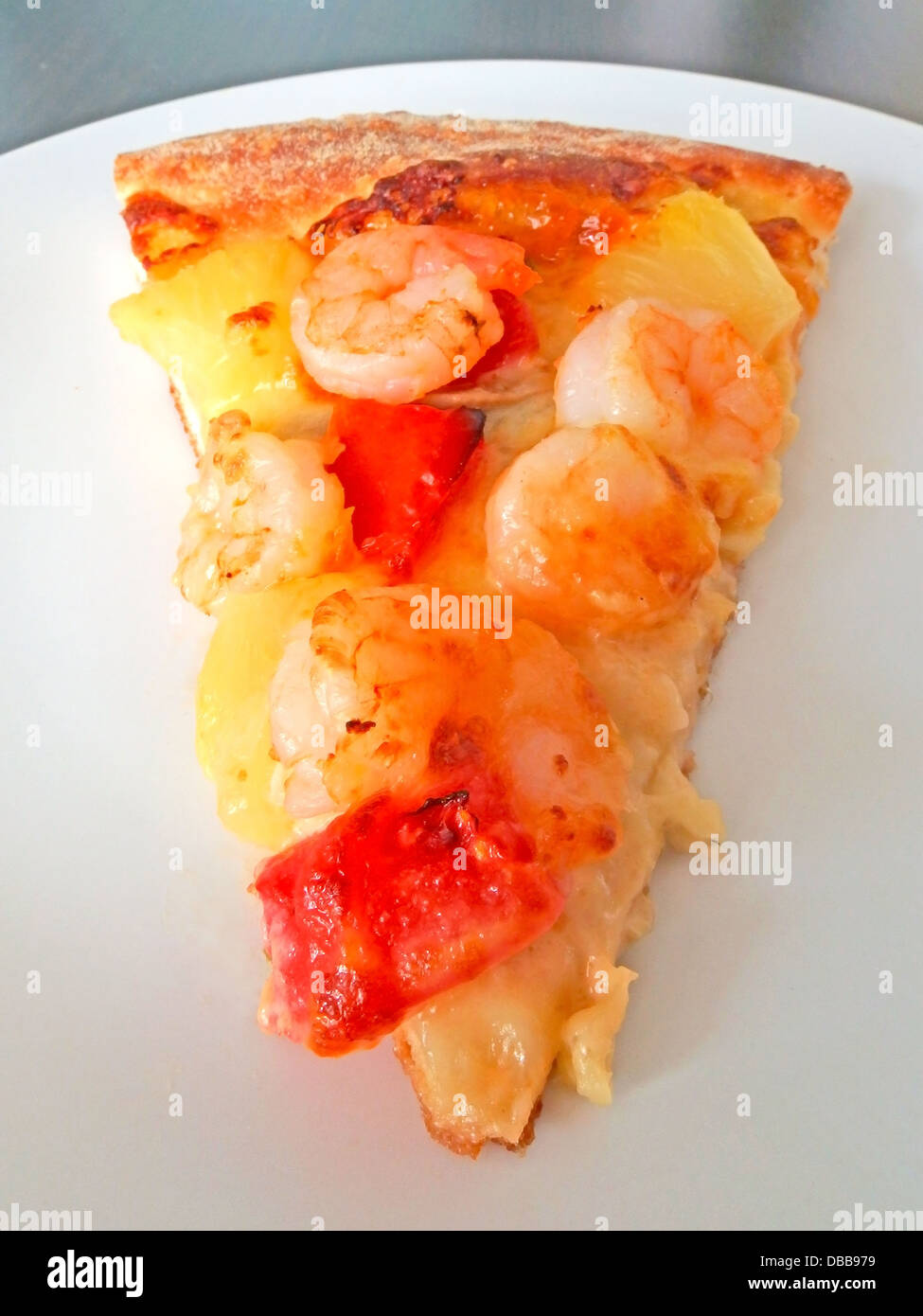 Cut off slice pizza on white dish Stock Photo - Alamy