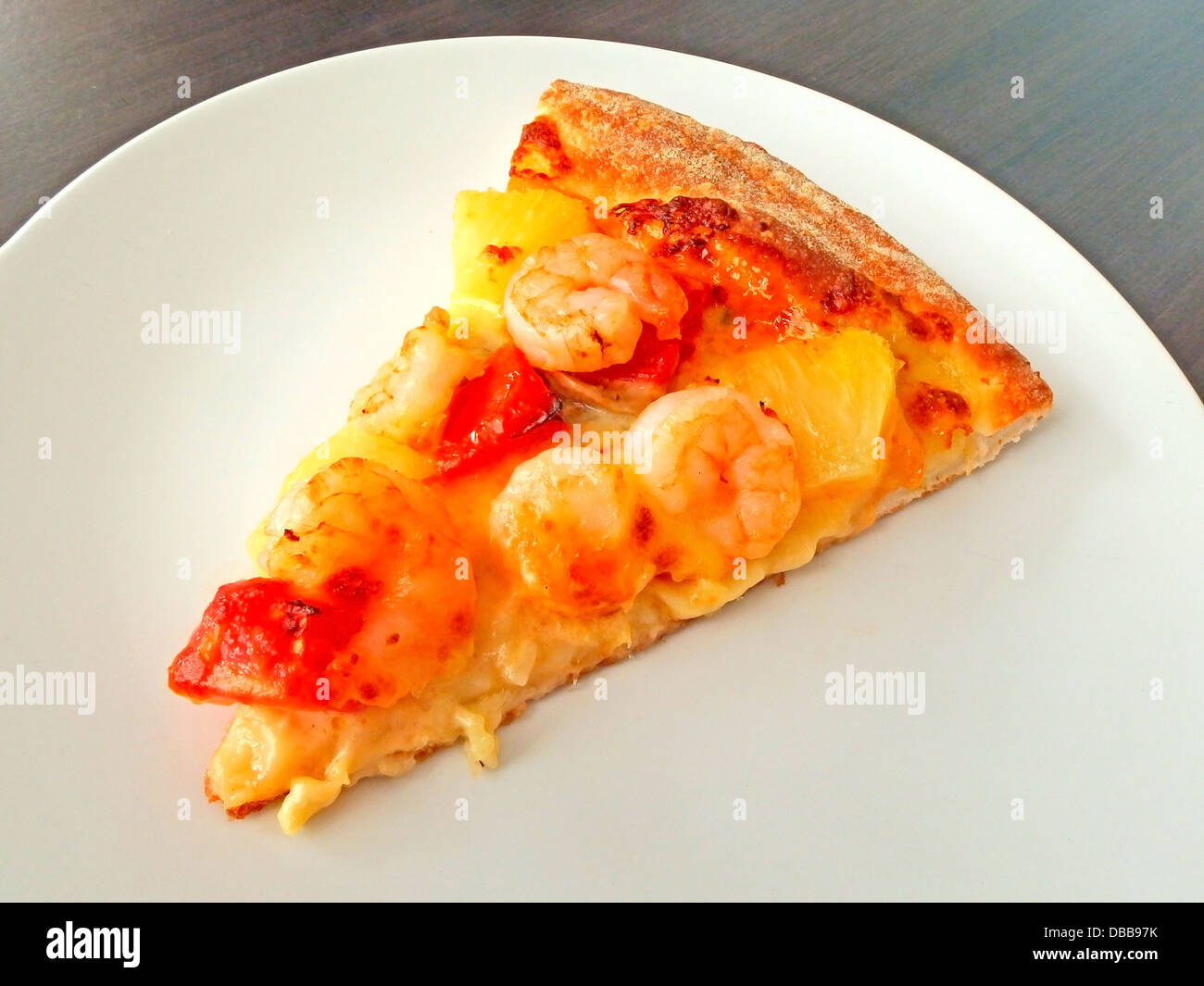 Cut off slice pizza on white dish Stock Photo - Alamy