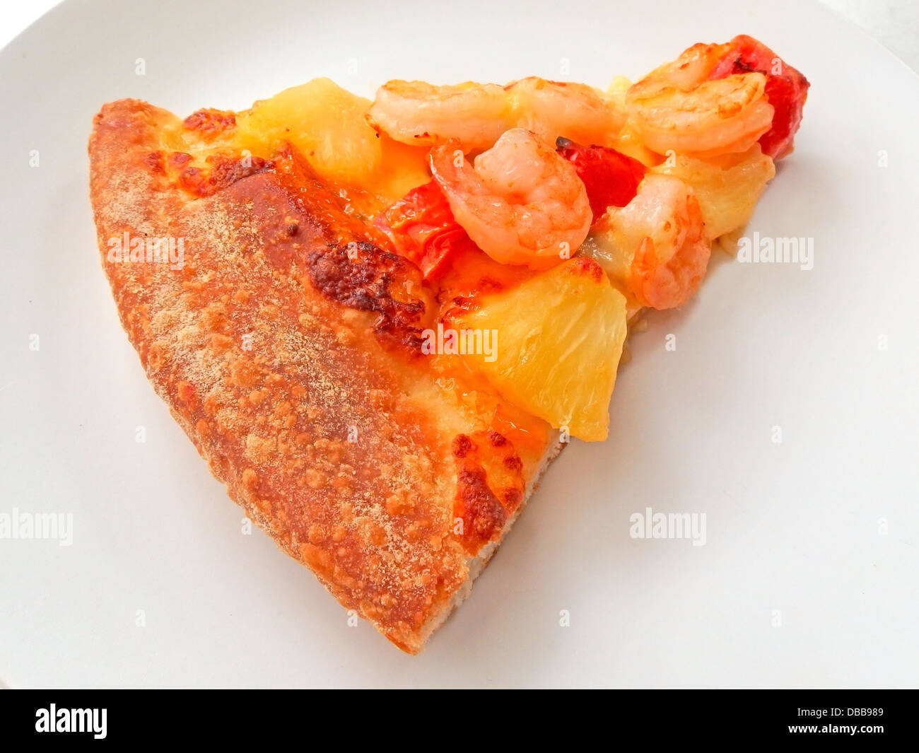 Cut off slice pizza on white dish Stock Photo - Alamy