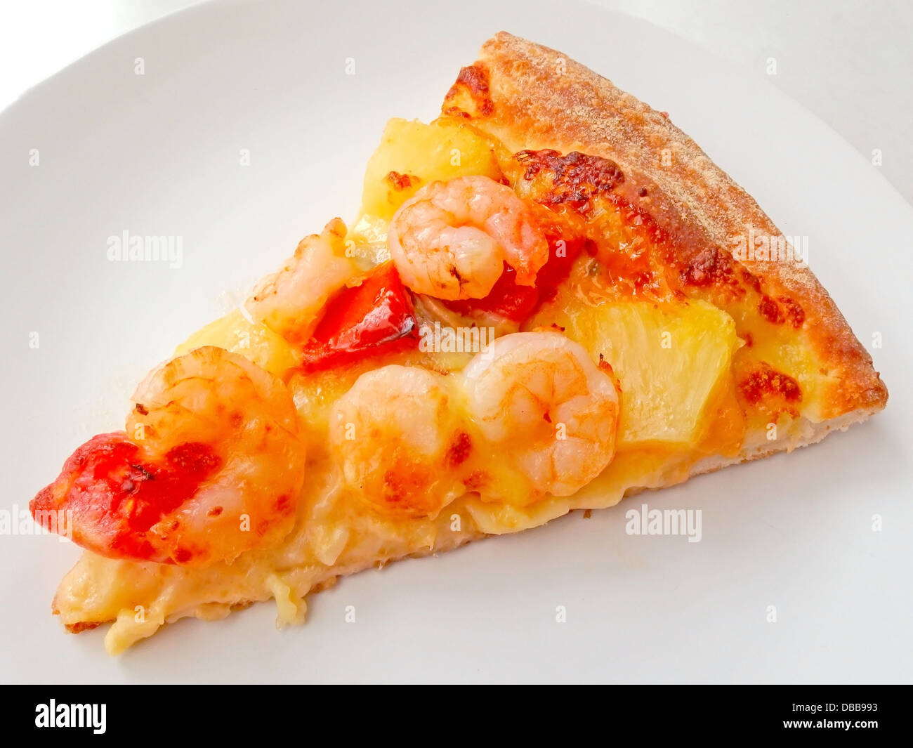 Cut off slice pizza on white dish Stock Photo - Alamy