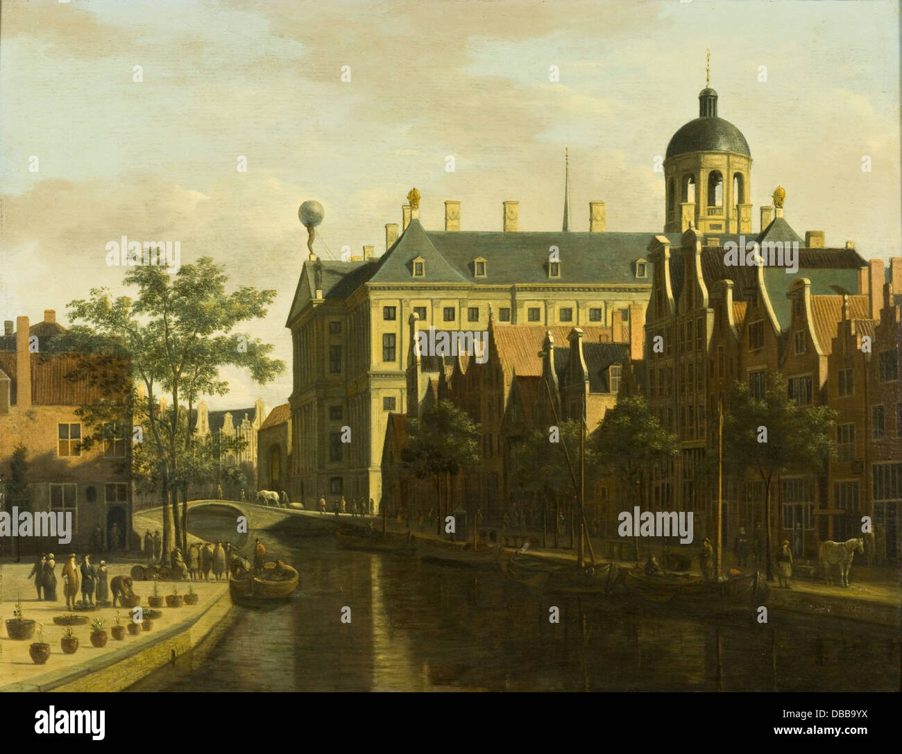 This 17th-century Dutch painting depicts a bustling scene of the flower ...
