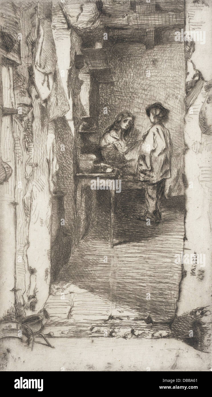 'The Rag Gatherers' is a painting depicting workers collecting rags ...